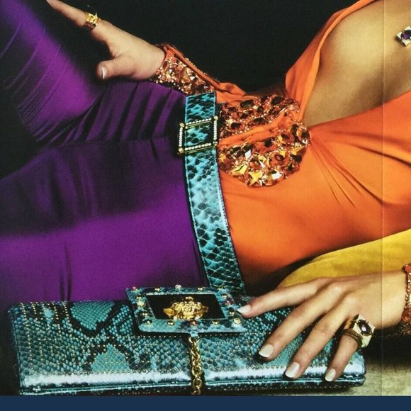 Versace | Bags | Gianni Versace Embellished Python Clutch Bag | Poshmark